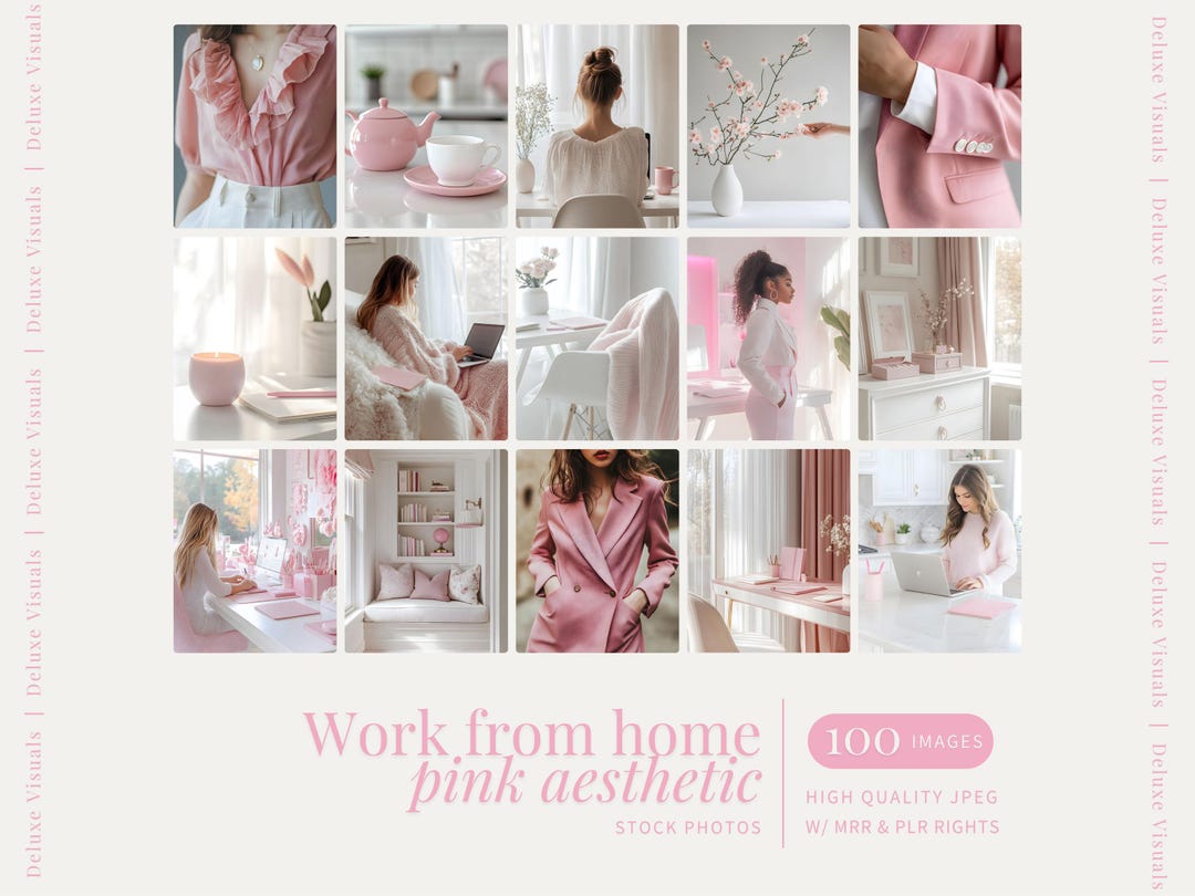 Aesthetic Pink Work From Home Stock Photos Done for You Digital ...