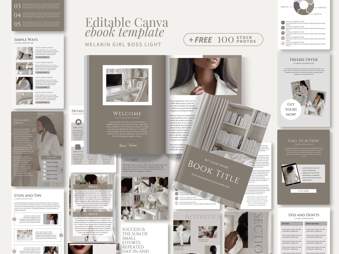 Melanin Ebook Template Coaching Ebook & Workbook Canva Editable ...