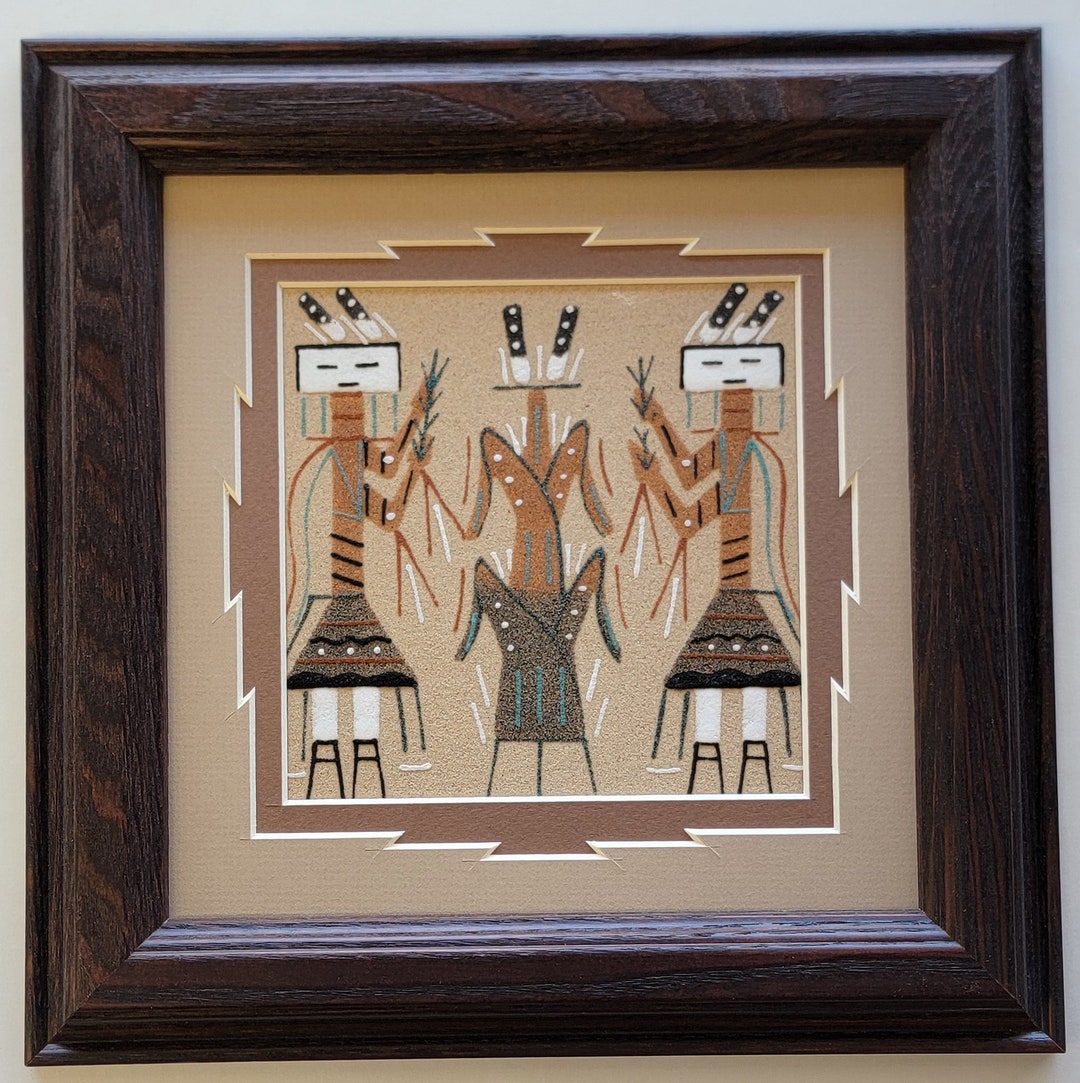Navajo Sand Painting by Deborah Foster - 9-1/2 X 9-1/2 - 4D12O - Etsy