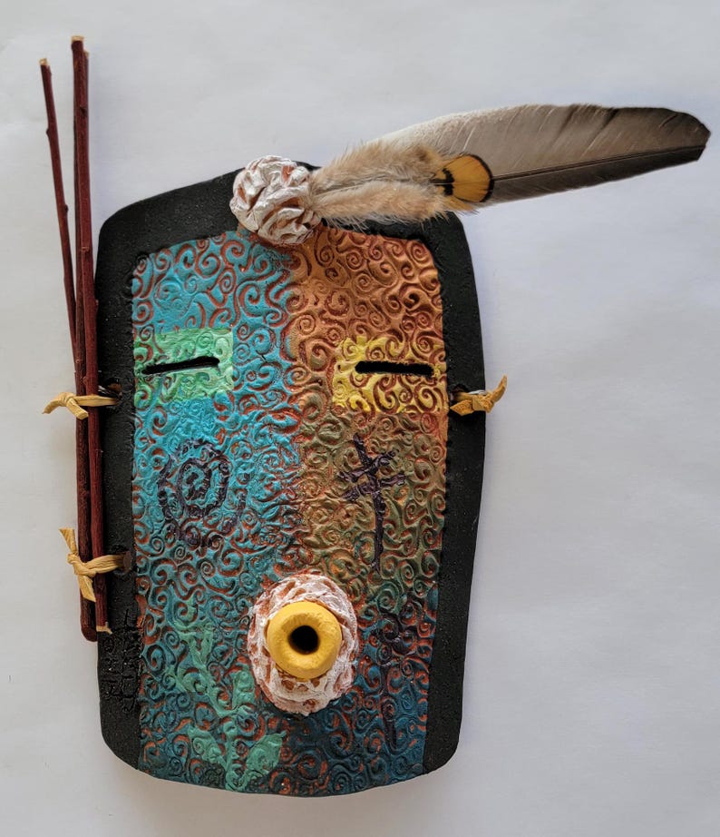 Navajo Pottery - Yei Bi Chei Mask - by David John - 4L05O - Etsy