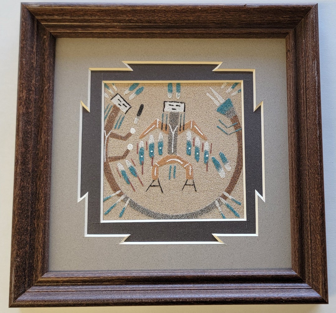 Navajo Sand Painting by Nephi Benally 7x7 - 4D10L - Etsy
