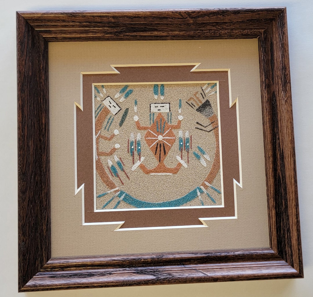 Navajo Sand Painting by Nephi Benally 7x7 - 4D10J - Etsy