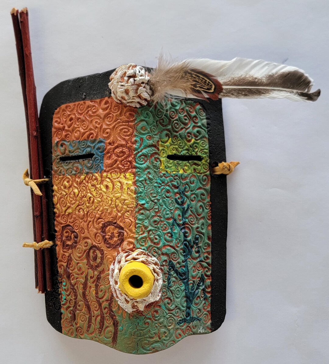 Navajo Pottery - Yei Bi Chei Mask - by David John - 4L05E - Etsy
