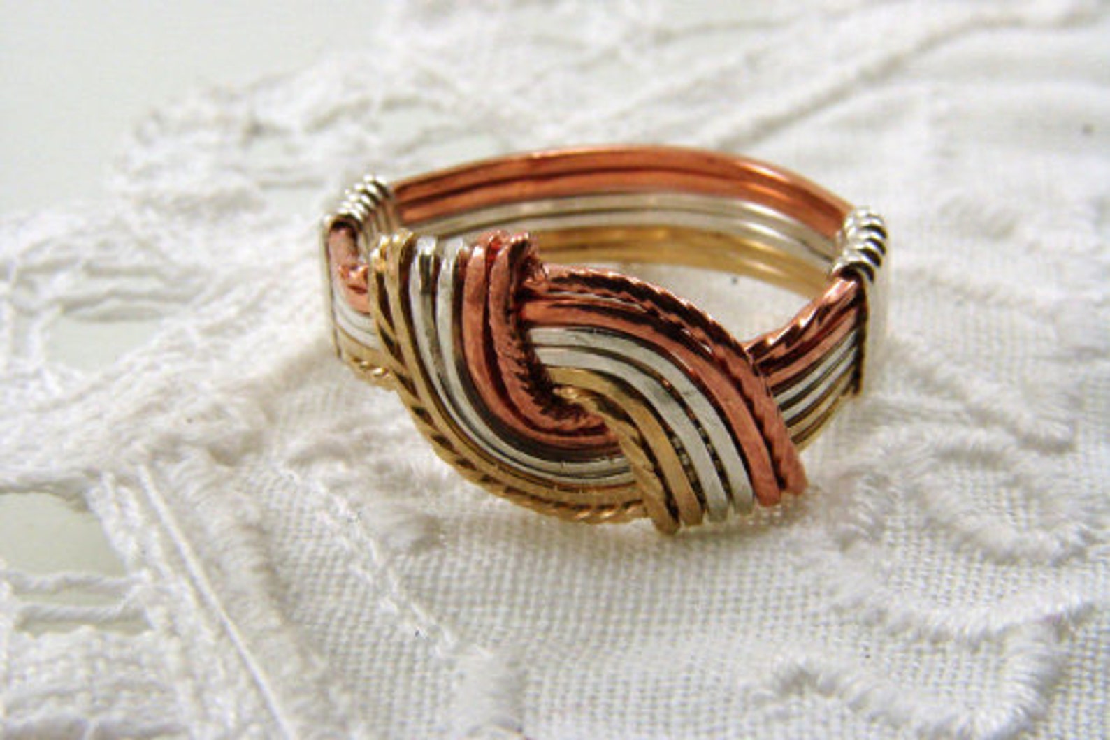 Sterling Silver Copper and Gold-filled Hug Ring Wire Wrapped - Etsy
