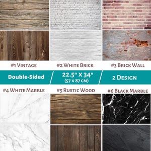 Photo Backdrop Black & Gray 34x22.5, Two-sided Flat Lay Background for ...