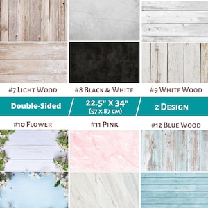 Photo Backdrop Black & Gray 34x22.5, Two-sided Flat Lay Background for ...