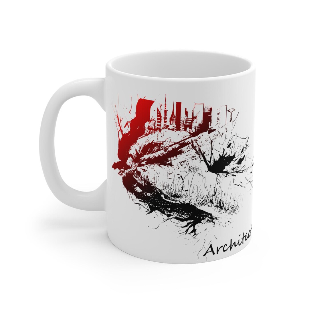 Architect Coffee Mug, White Ceramic Hand Drawing Artist Architect's ...