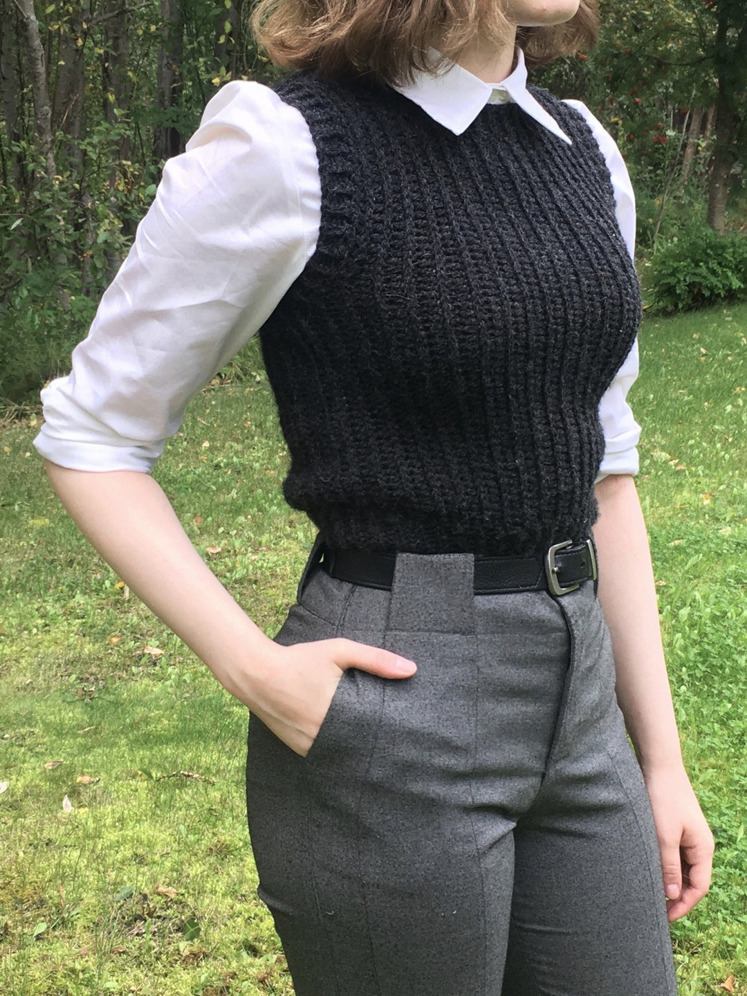 High-neck Ribbed Crochet Vest Pattern PDF (english) and Size Inclusive ...