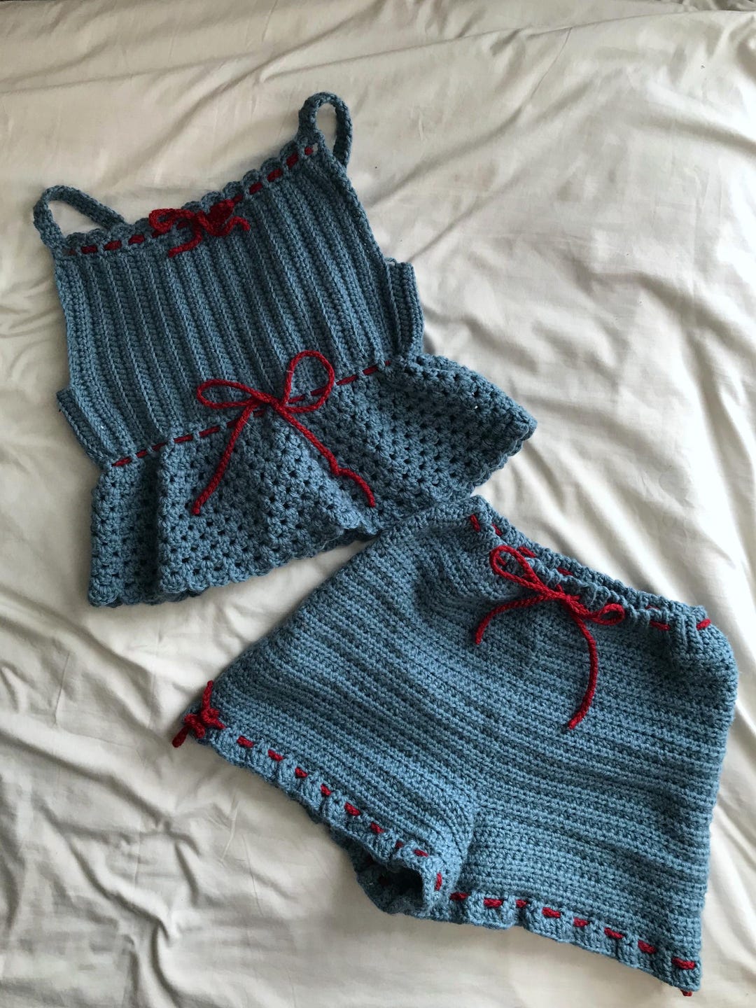 Coquette Inspired Crochet Pajama Set Pattern, PDF (english), Size ...