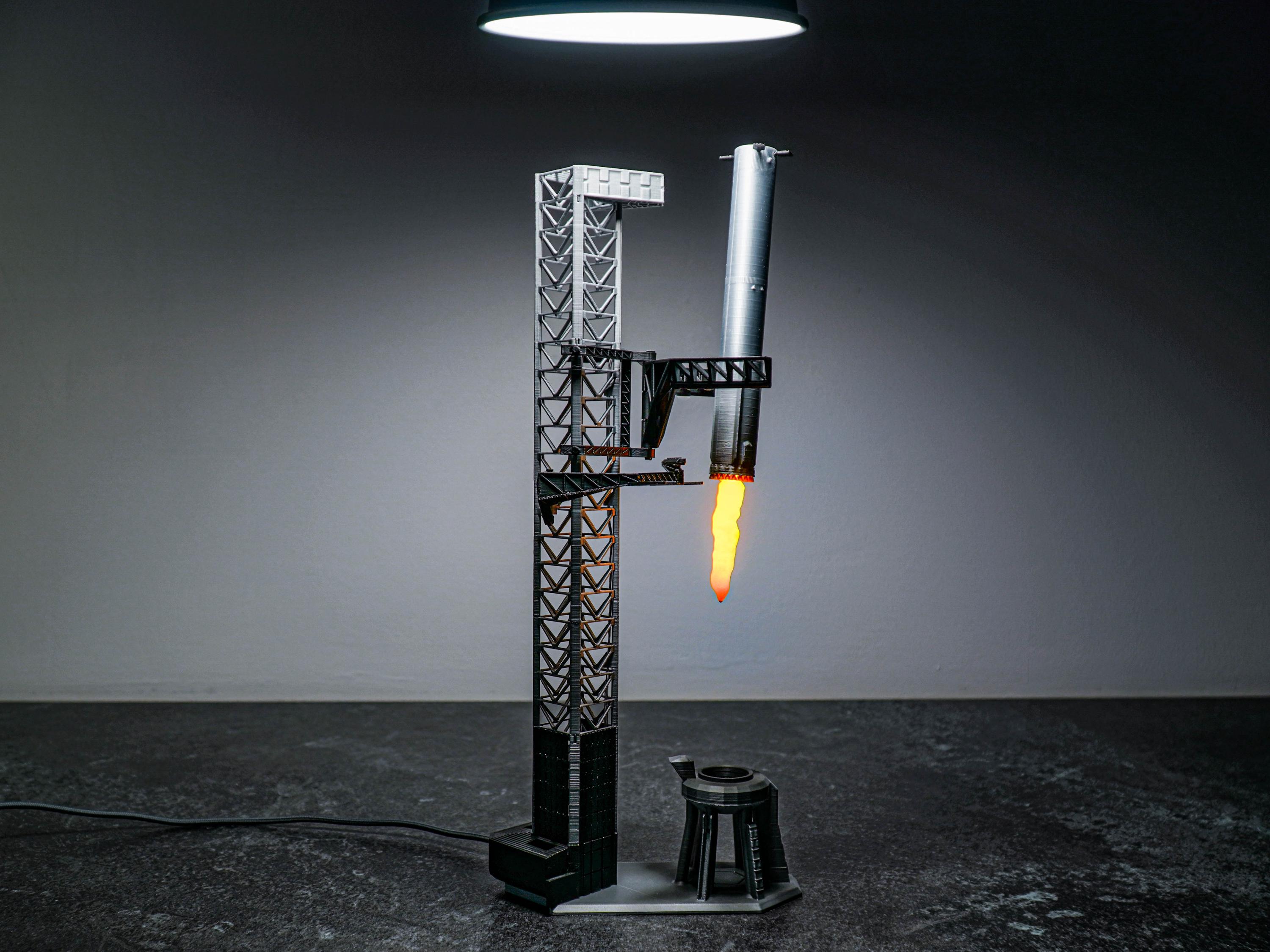 Miniature Rocket Spacex Diorama Model Floor Lamp Desk Light Bookshelf ...