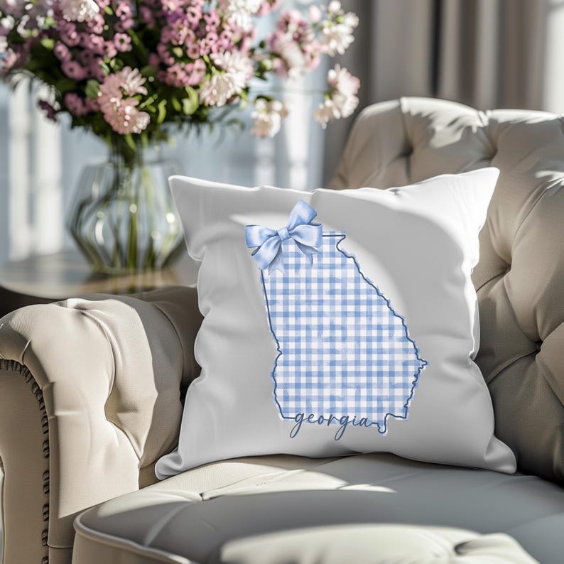 Georgia State PNG | Gingham Outline | Southern Pride Sublimation Design ...
