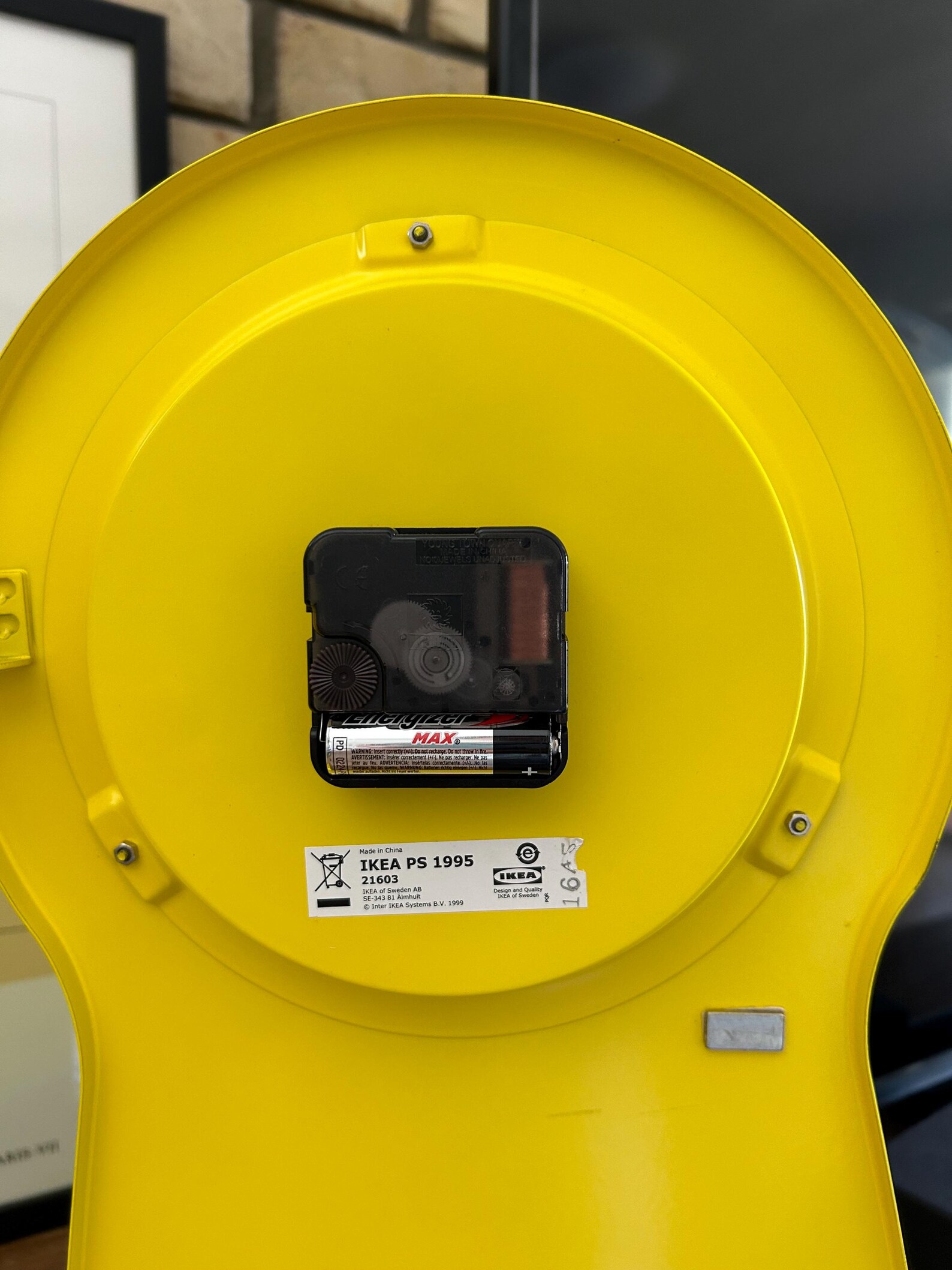 Vintage Yellow IKEA PS Clock 1995 by Thomas Eriksson Large Wall Clock ...