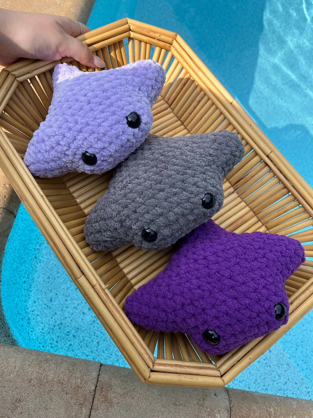 Jumbo Stingray Aquatic Theme Crochet Gift Purple Stingray Amigurumi ...