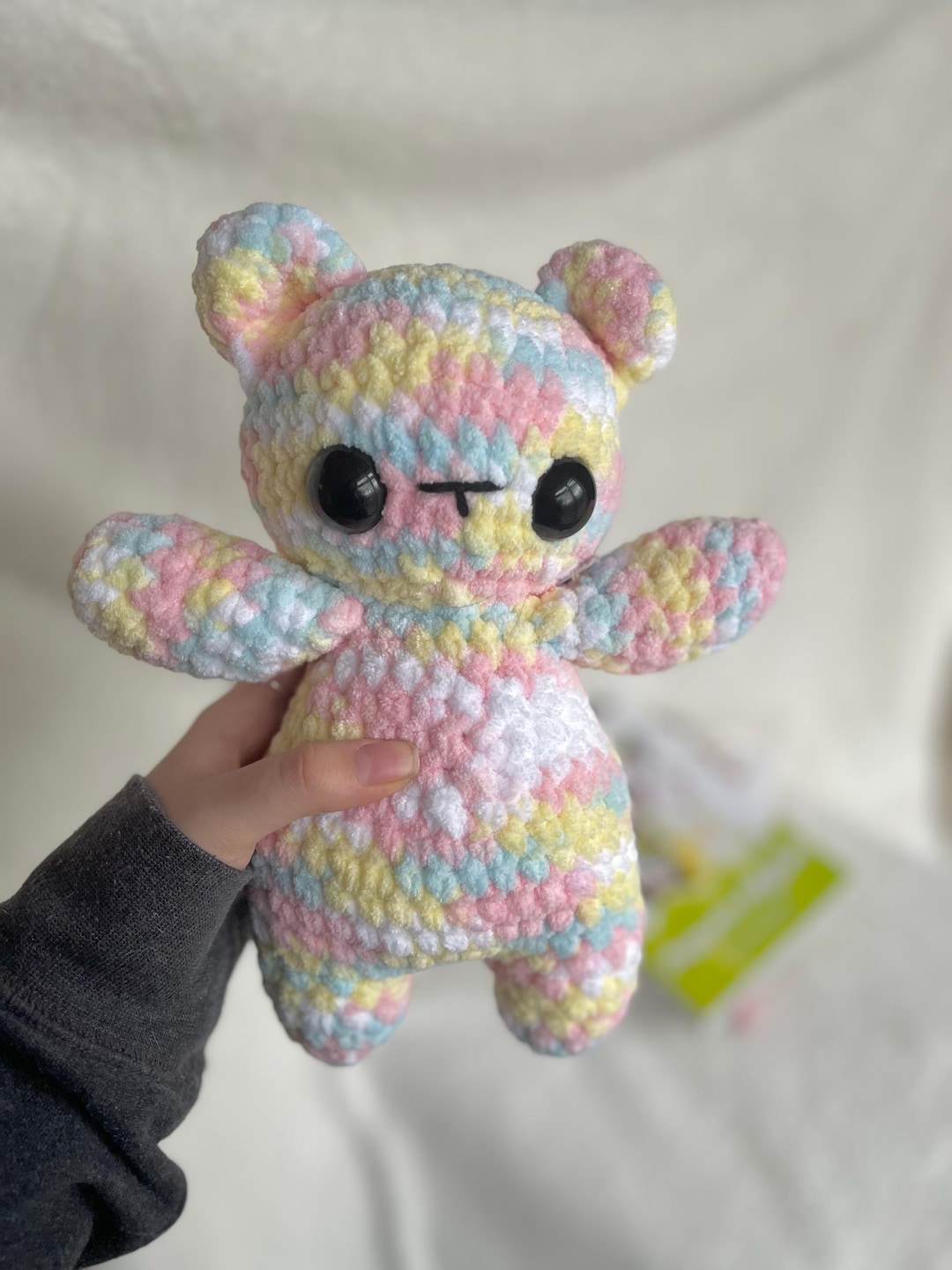 Crochet Pastel Teddy Bear Amigurumi Handmade Plushie Christmas Gift ...