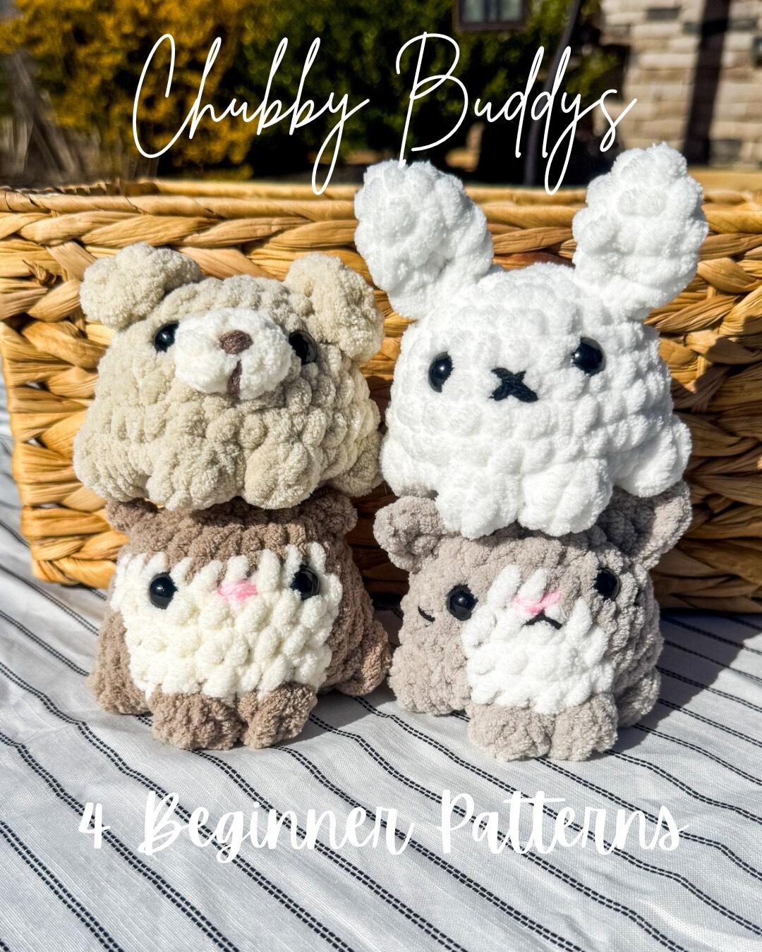 Chubby Buddys Amigurumi Crochet Pattern: Cat, Dog, Bunny, Hamster (PDF ...