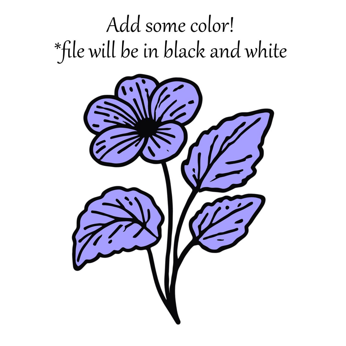 February Birth Flower Simple SVG and PNG. Violet Flower SVG Cut File ...