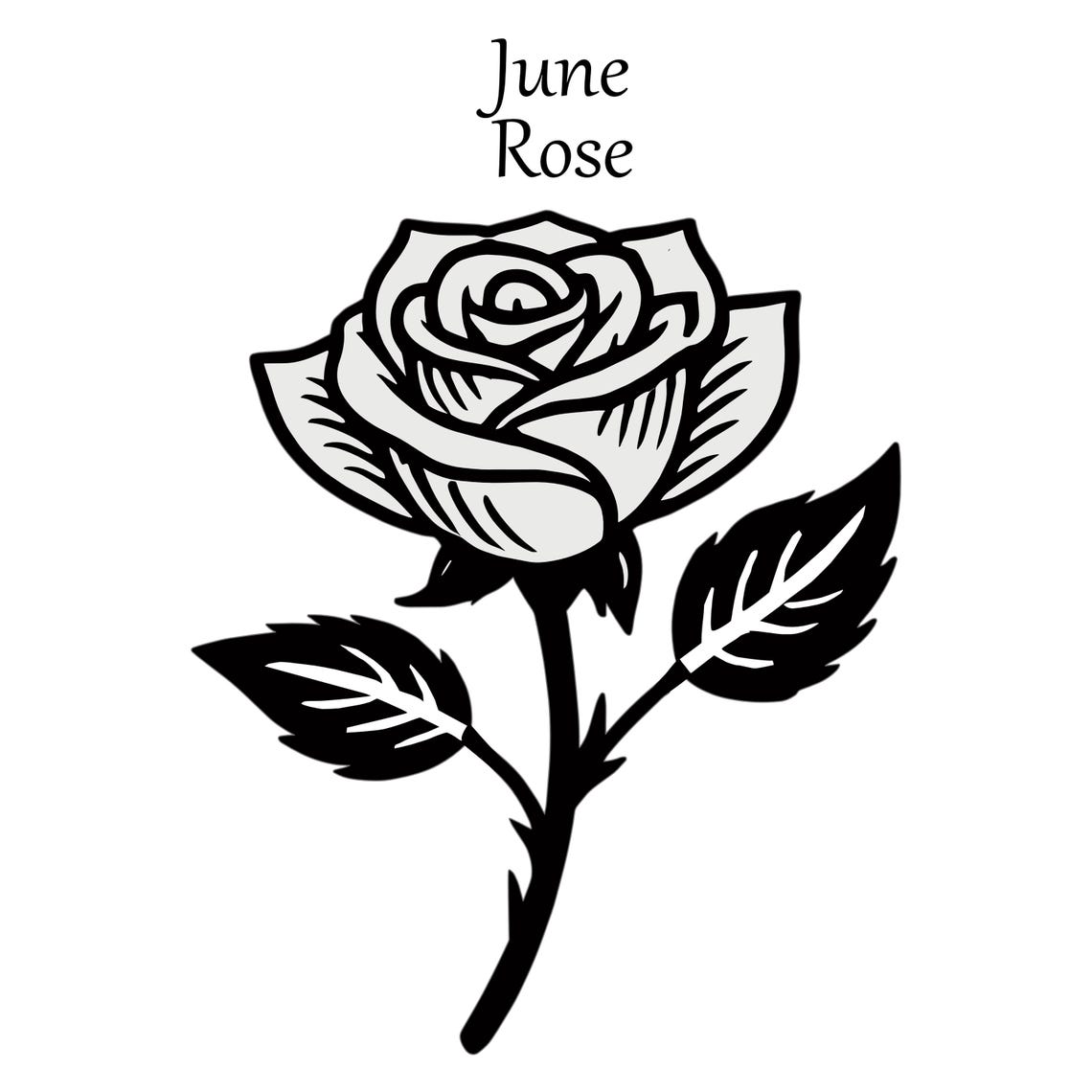 June Birth Flower SVG and PNG Simple. Rose Flower SVG Cut File | Floral ...