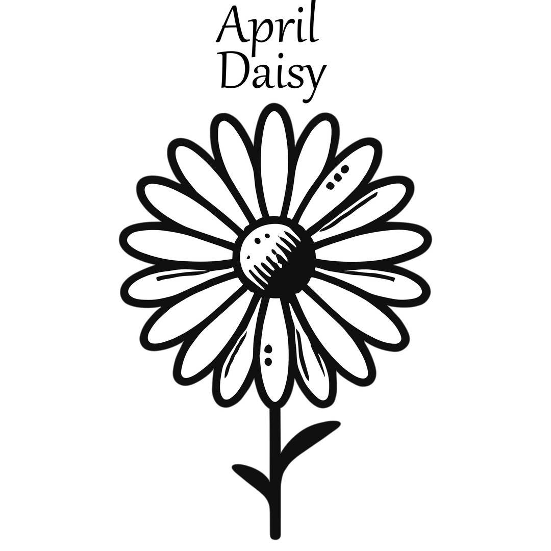 April Birth Flower SVG and PNG Simple. Daisy Flower SVG Cut File ...