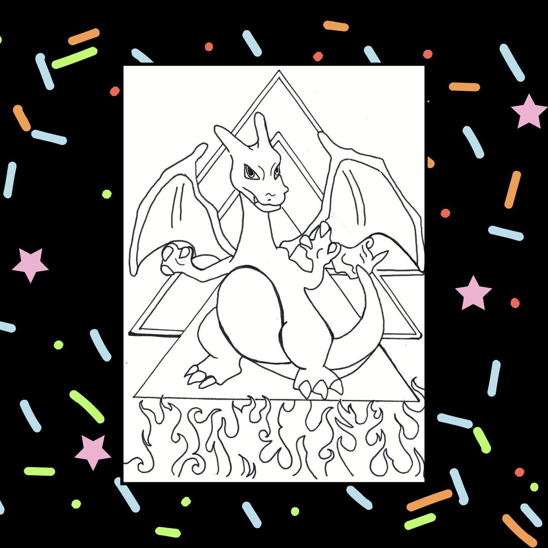 A4 Print Pokémon Charizard Design 1 - Etsy