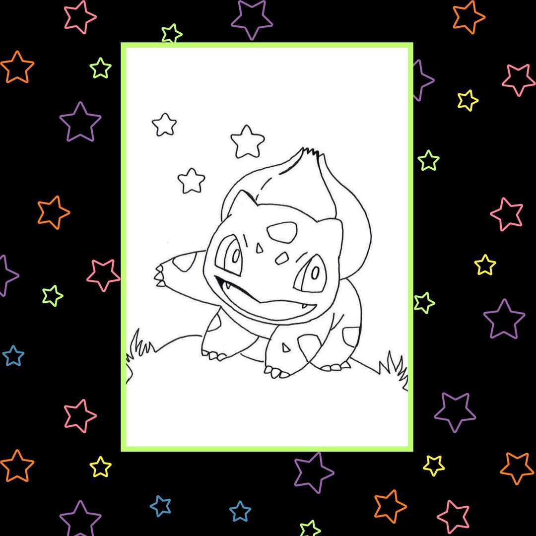 Hand-drawn Artwork Pokémon Bulbasaur. - Etsy