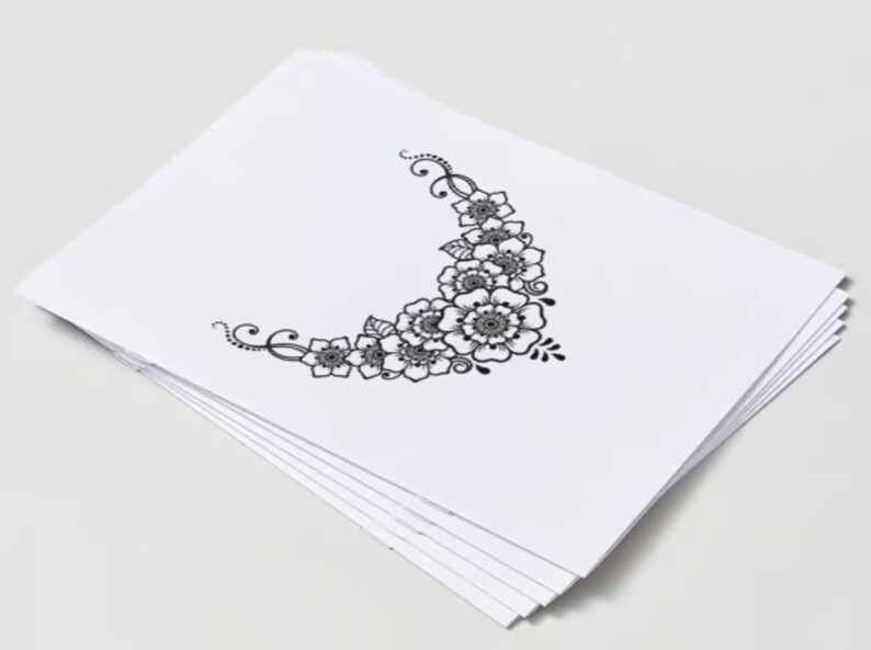 Digital Pdf and Png File Henna Flower Design 5 - Etsy