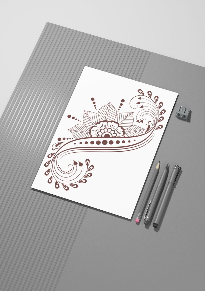 Henna Flower Design 8 - Etsy