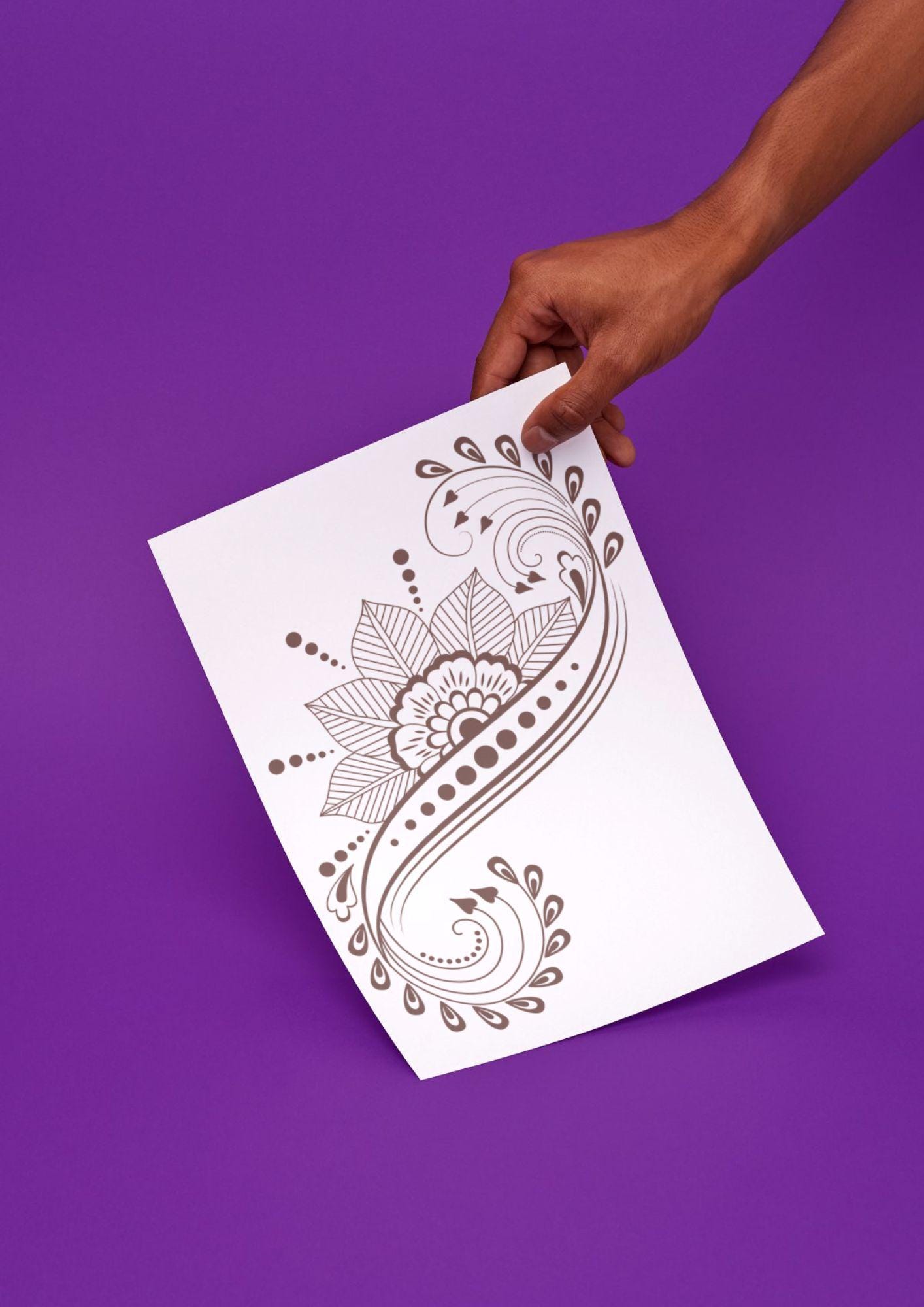 Henna Flower Design 8 - Etsy