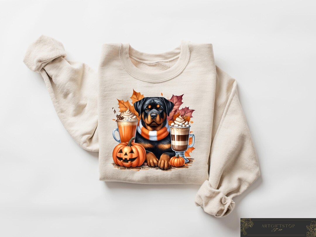 Rottweiler Autumn Sweatshirt, Rottweiler Dog Coffee Sweater, Rottweiler ...