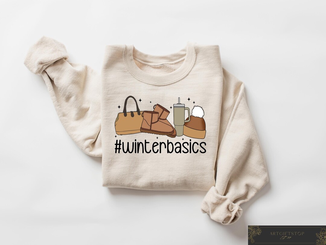 Winter Basics Women Sweatshirt, Cute Christmas Women Tshirt, Holiday ...