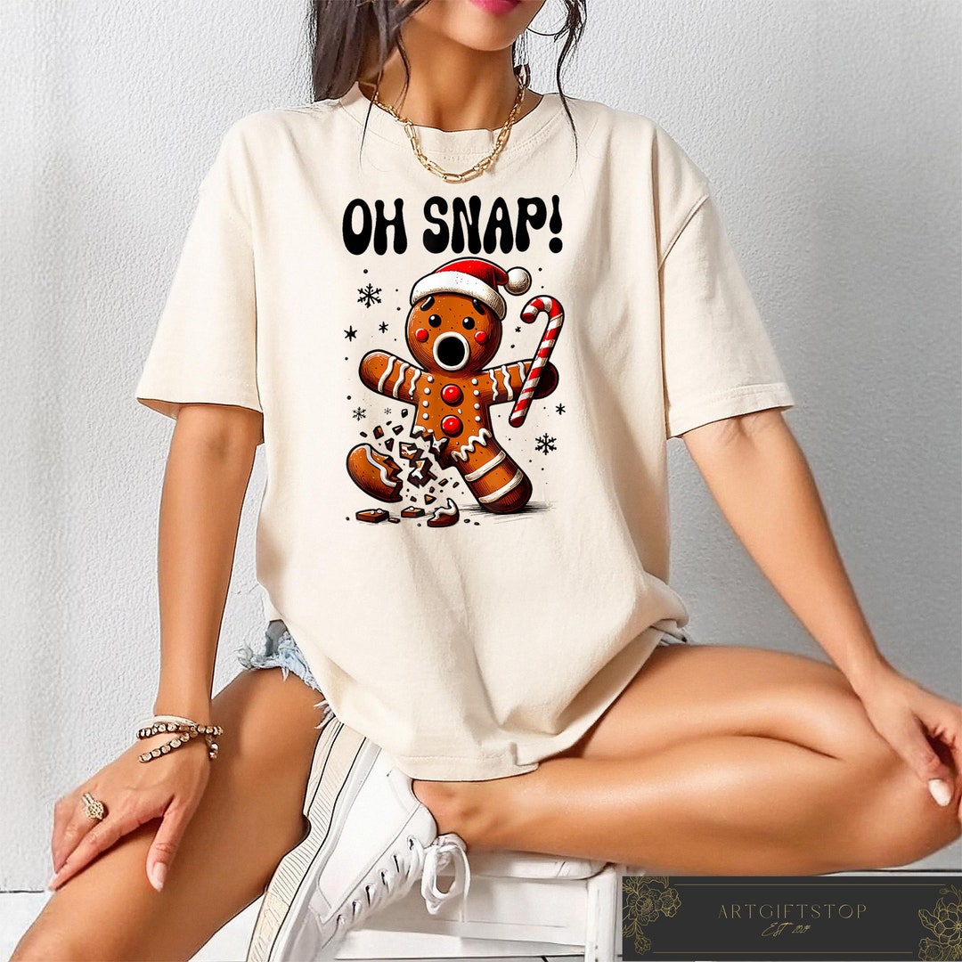 Oh Snap! Christmas Gingerbread Sweatshirt, Christmas Cookie Shirt, Christmas Santa Hat Shirt ...