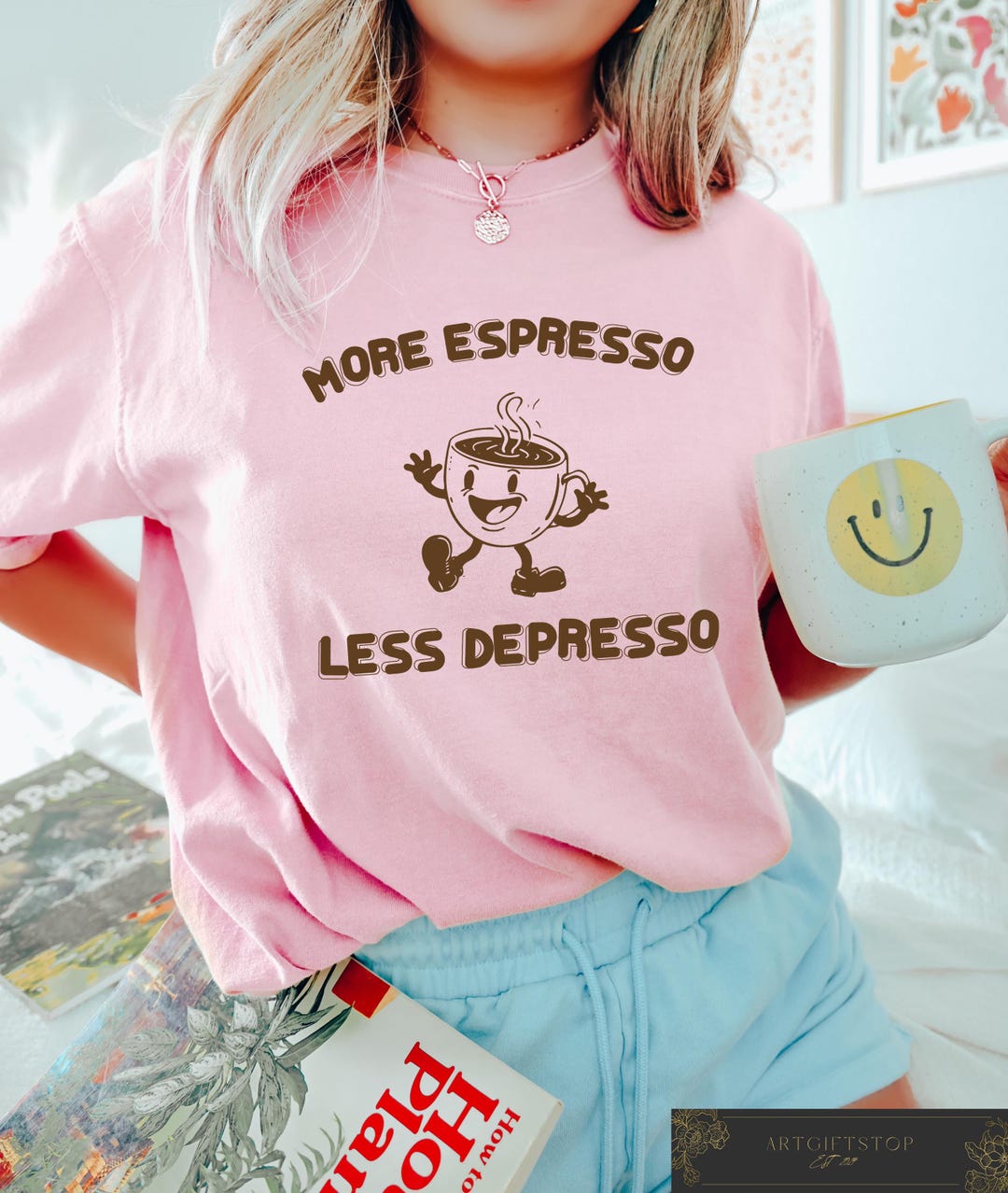 More Espresso Less Depresso T-shirt, Retro Comfort Shirt, Mental Health ...