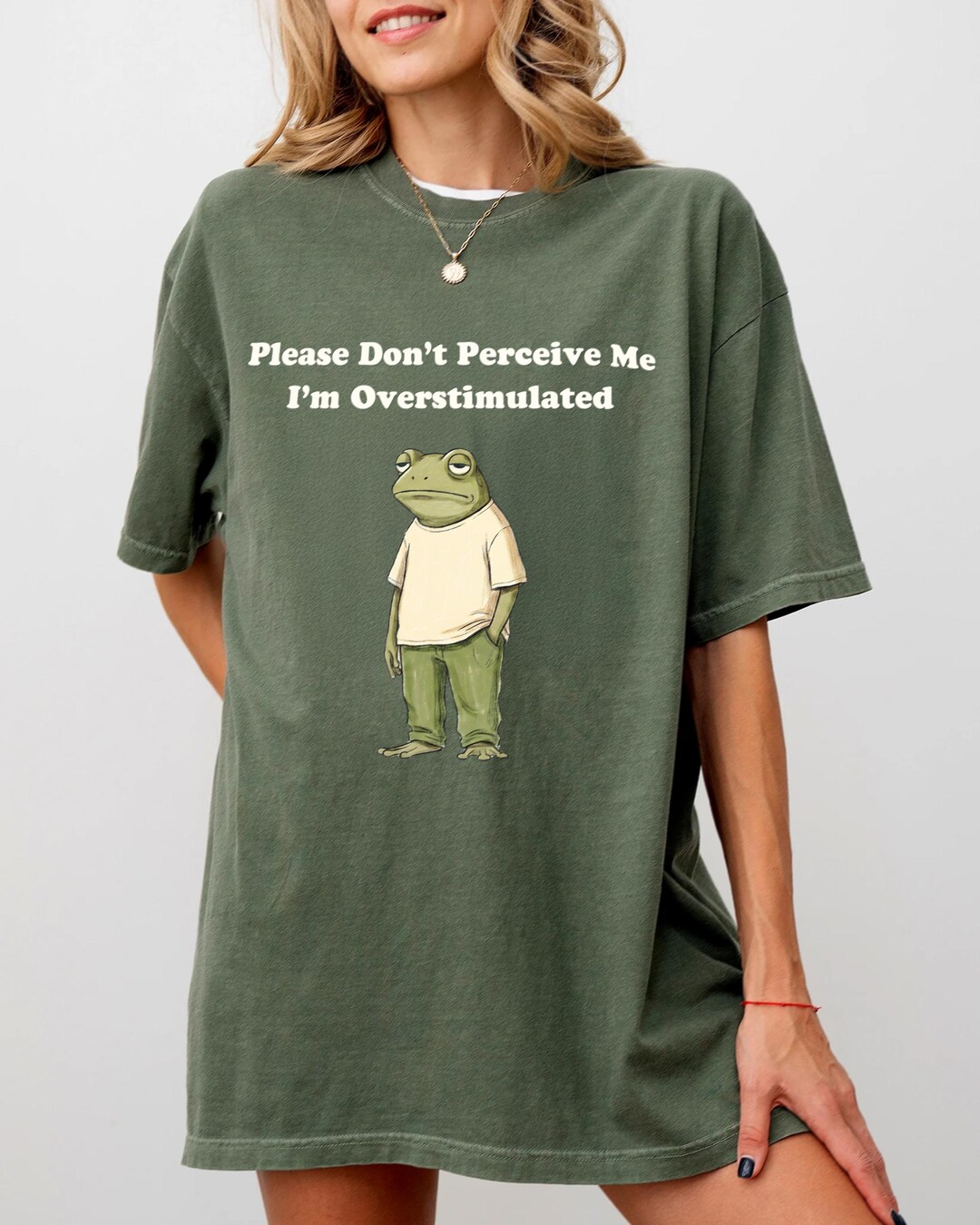 Moody Frog Graphic Comfort Colors T Shirt, Please Don’t Perceive Me ...