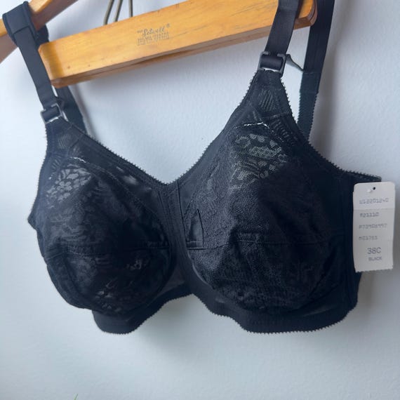 Vintage Full Coverage Bra, Classic black Retro Linger… - Gem