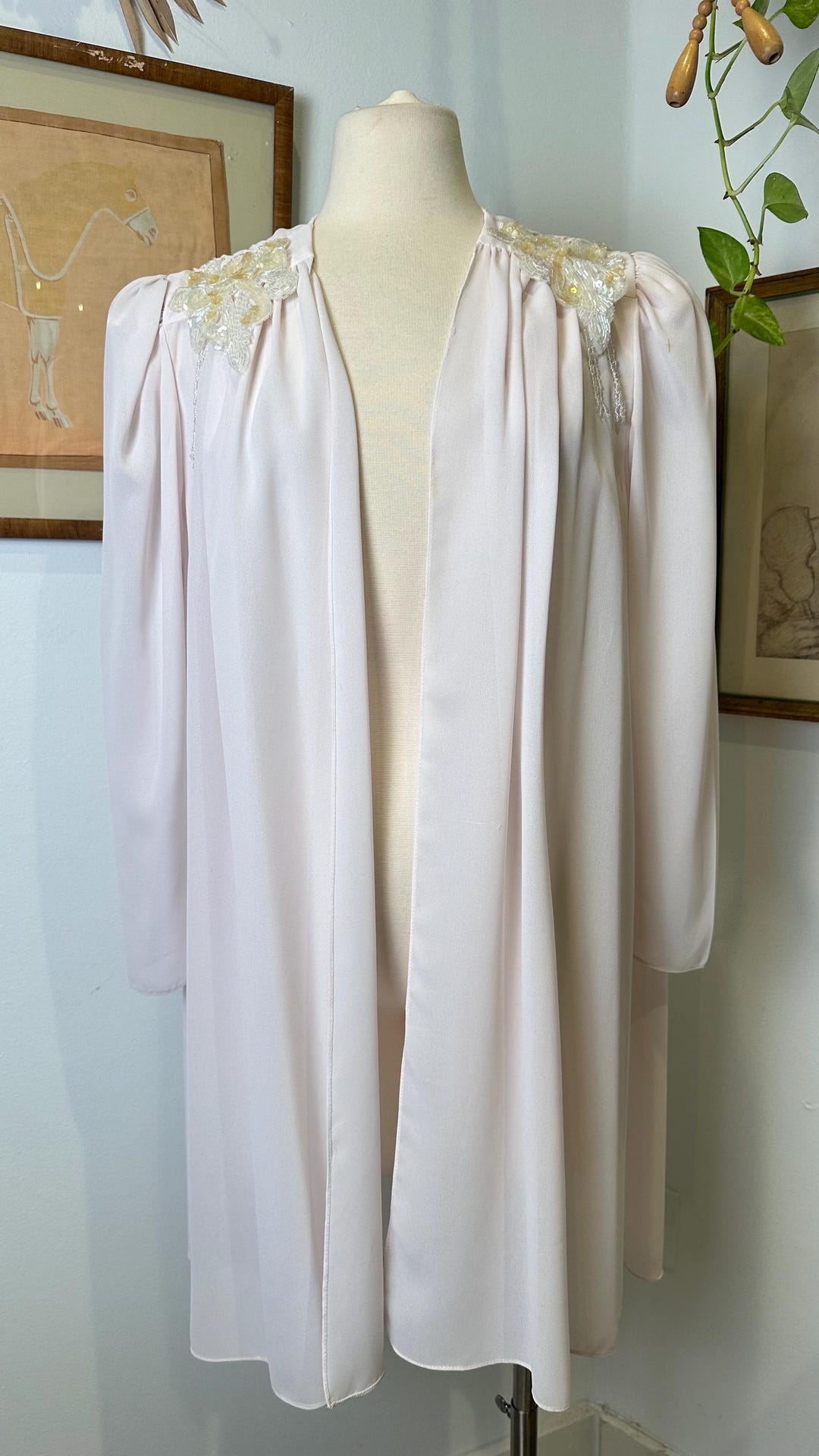 Vintage Sheer Lace Drape Robe Elegant Cover-up for Dresses or ...