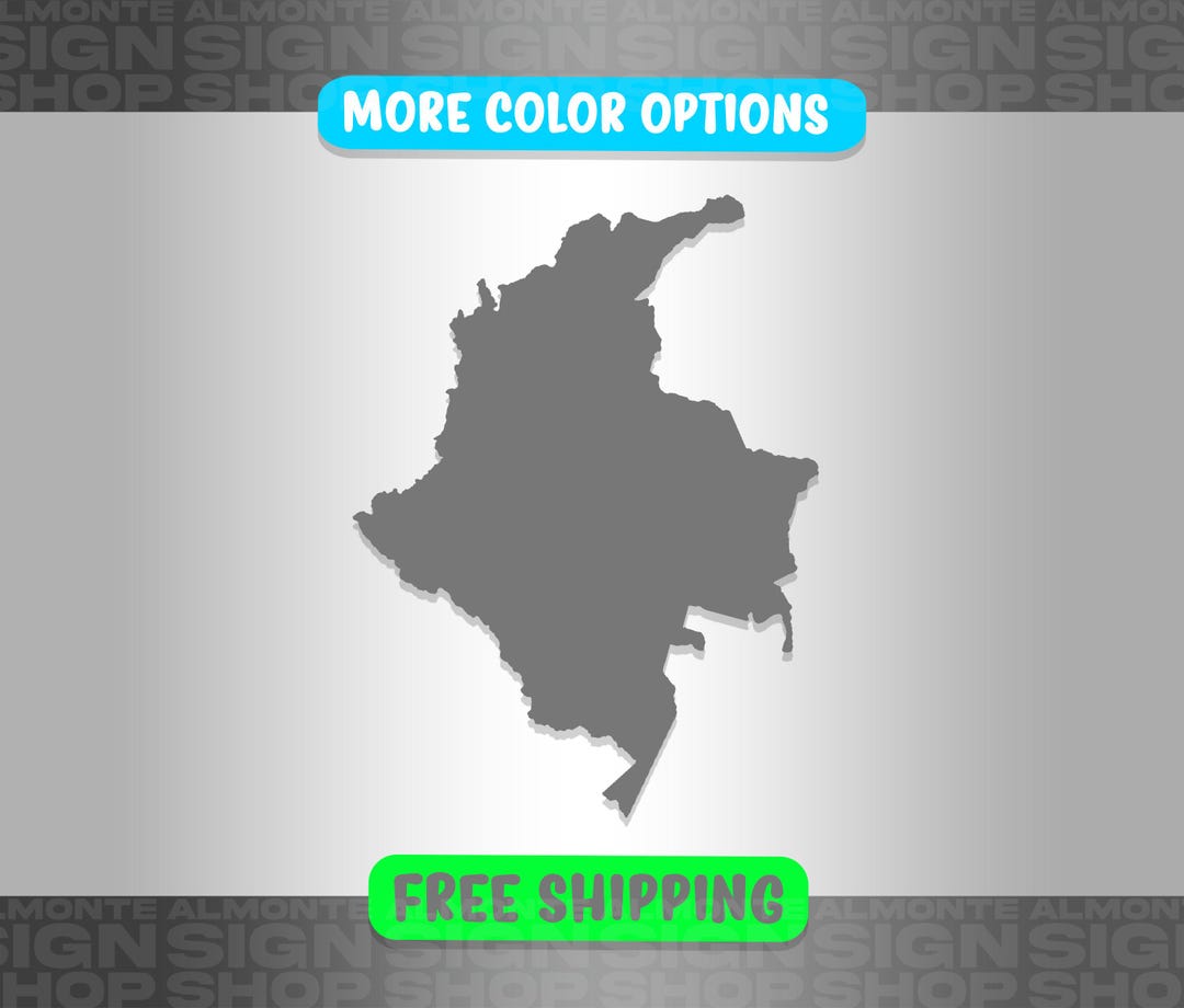 Colombia Vinyl Decals, Colombia Map Vinyl Sticker, Shape Colombian ...