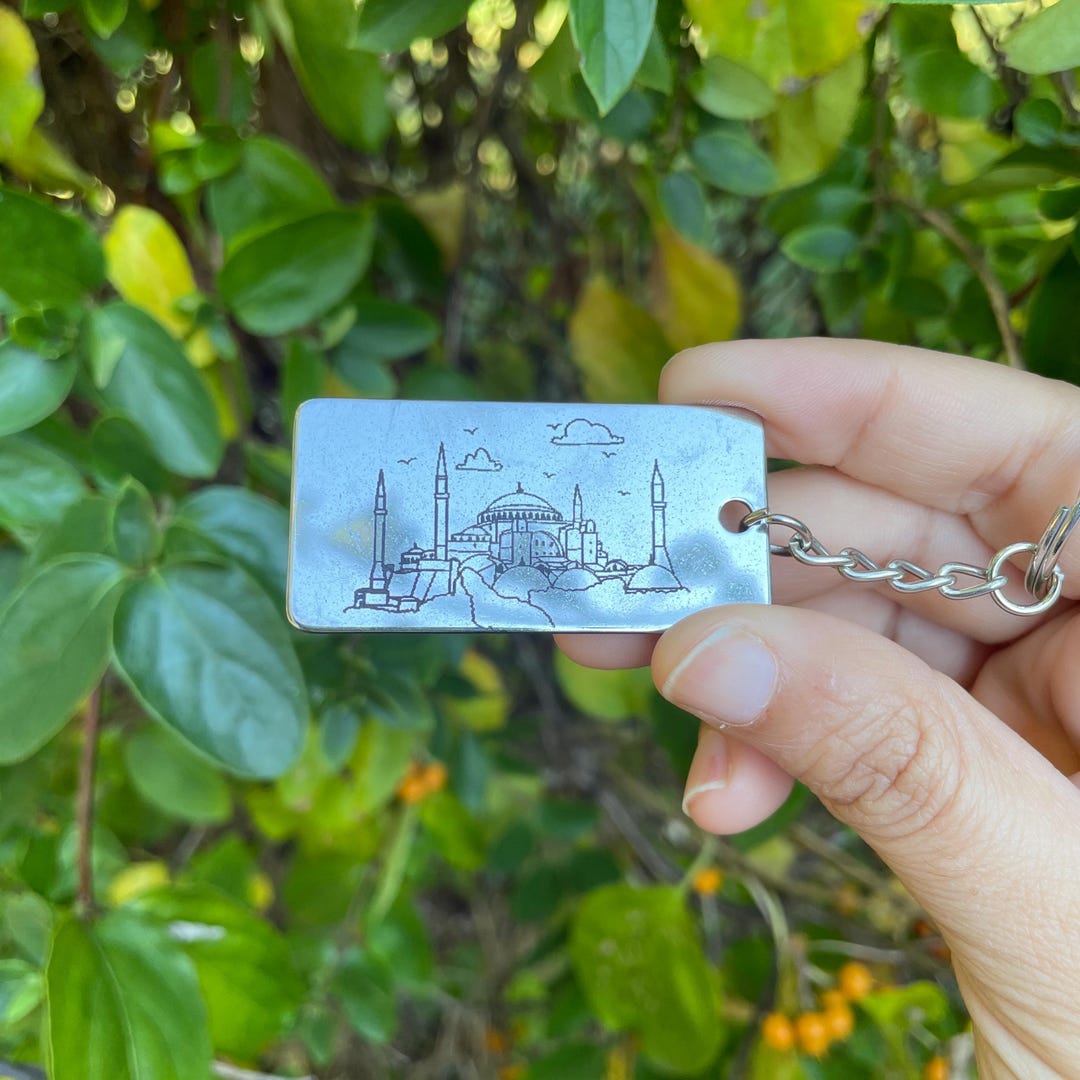 Hagia Sophia Grand Mosque Metal Keychain, Islamic Monument, Gift ...