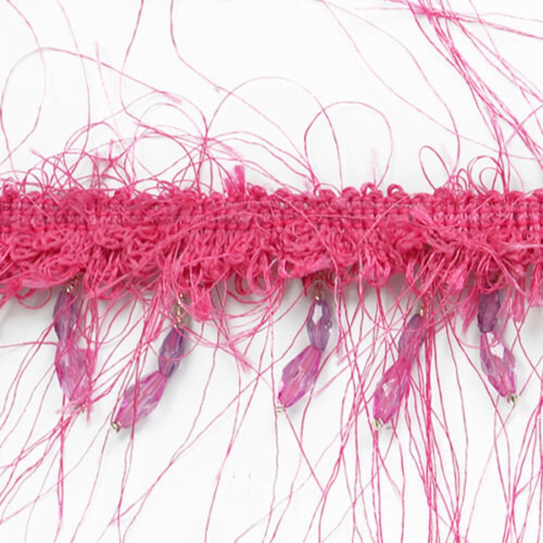 Beaded Eyelash Trim in Fuchsia, Pink Trim, 2 Yards - Etsy