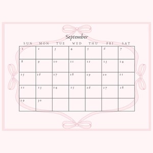 Coquette Pink Calendar/planner With Bows - Etsy
