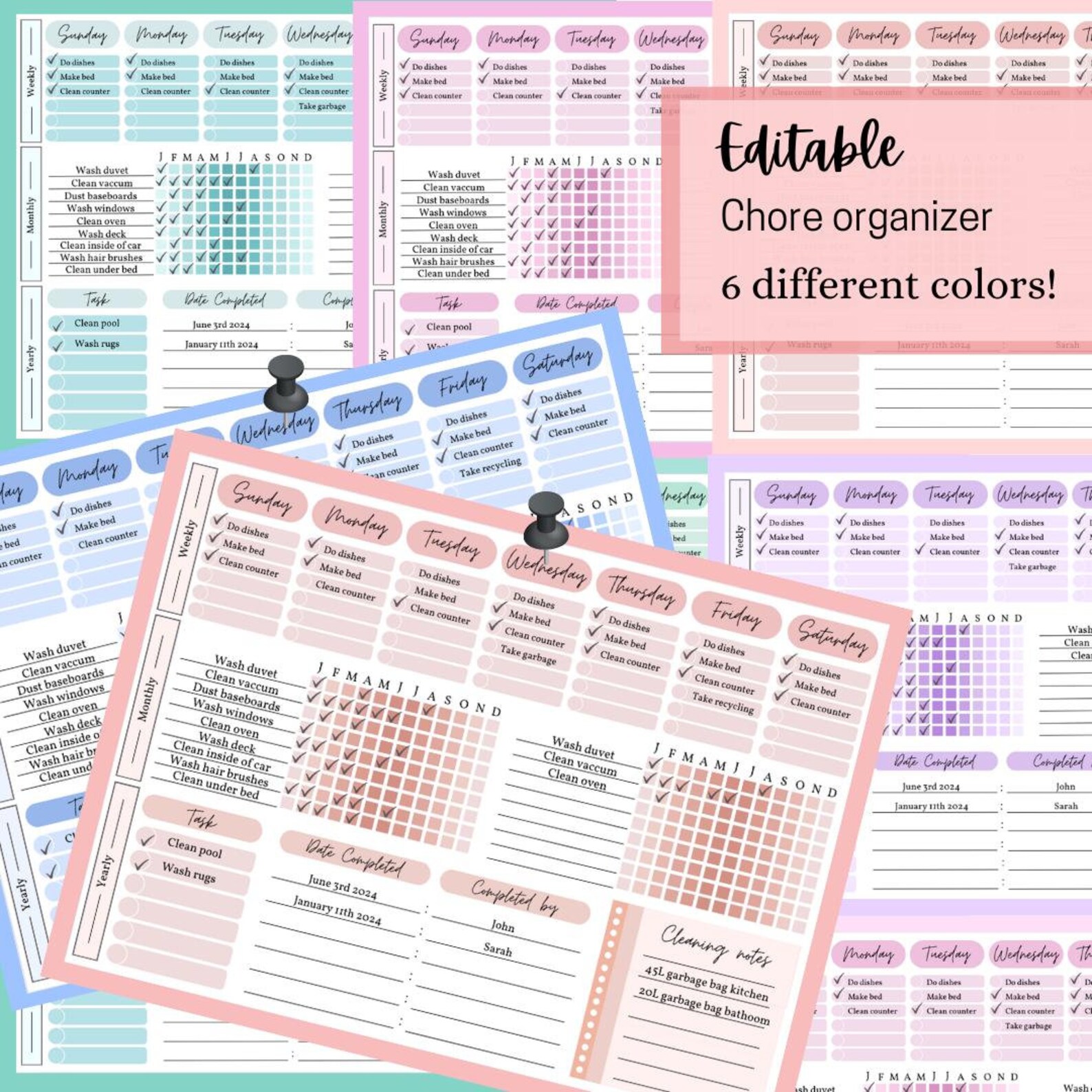 Cleaning/chore Checklist Organizer Planner - Etsy