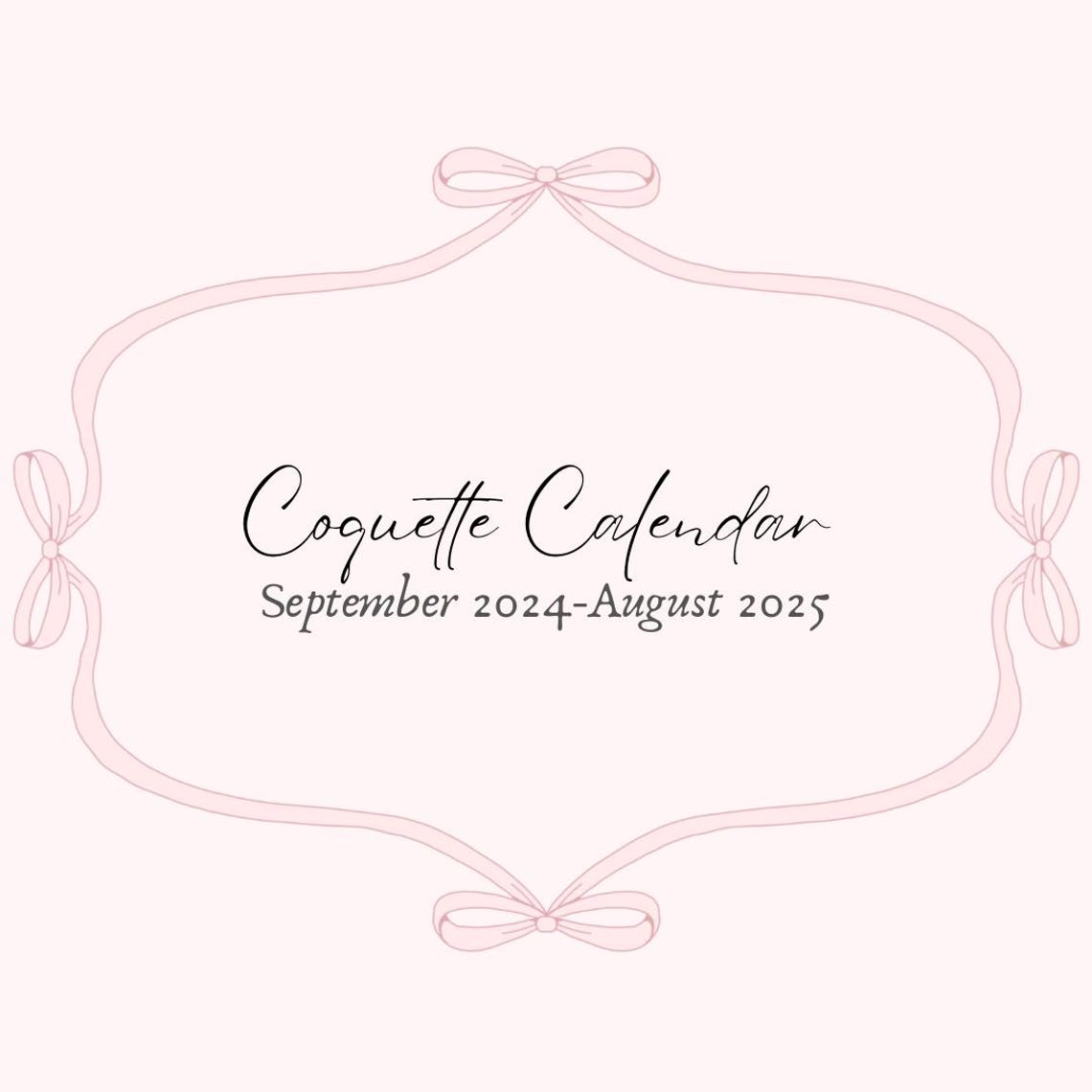 Coquette Pink Calendar/planner With Bows - Etsy