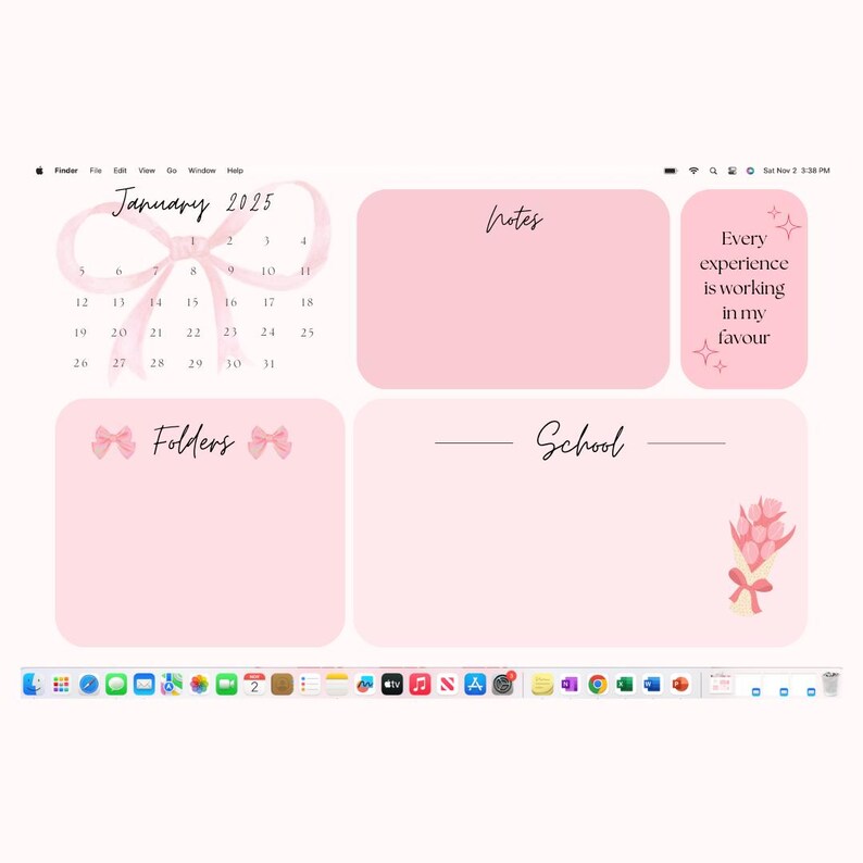 Coquette Pink Desktop Organizer Planner - Etsy
