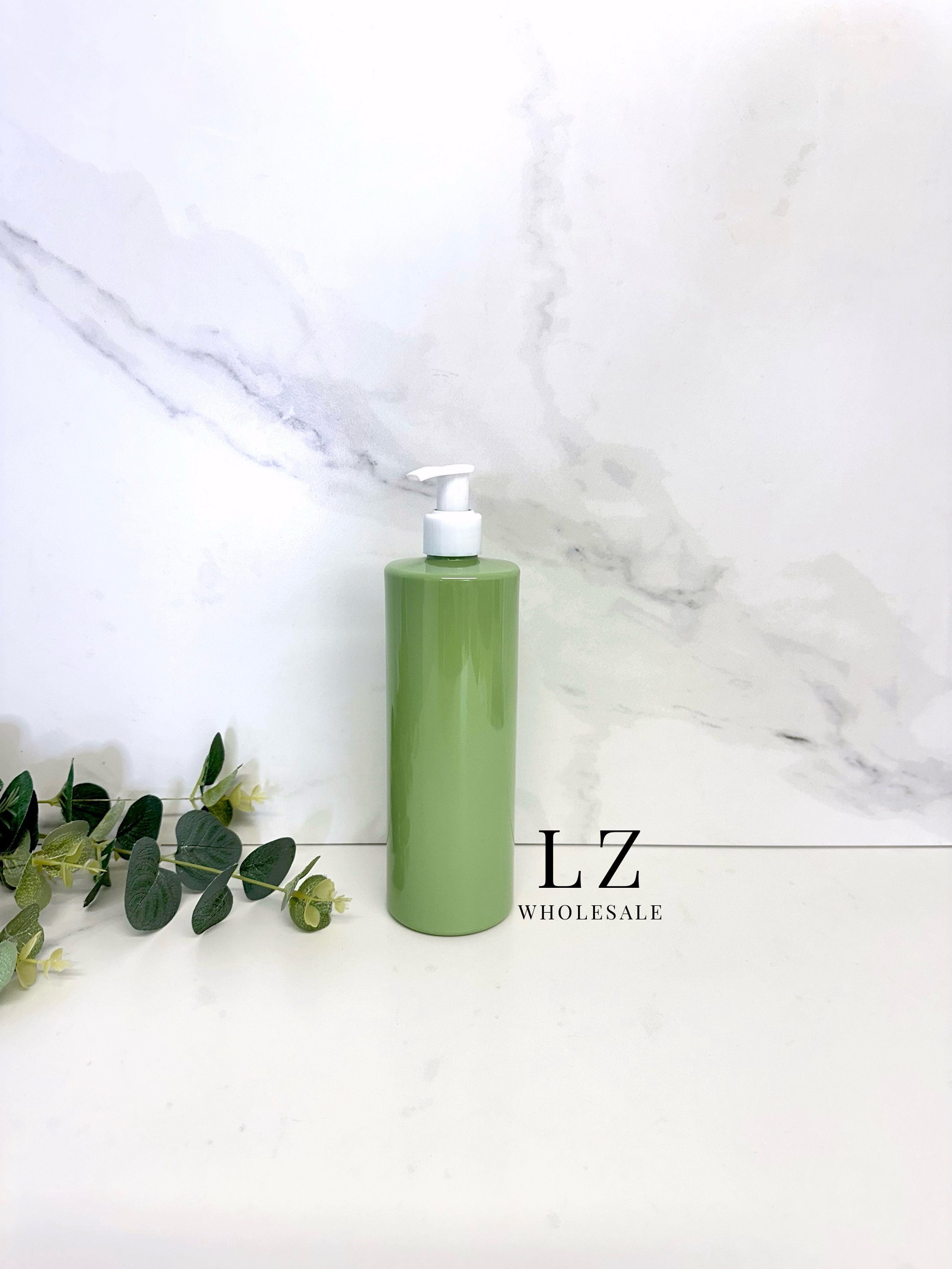 1-150pcs Sage Green Tubular 500ml Plastic Blank Bottle / Choice of Pump ...