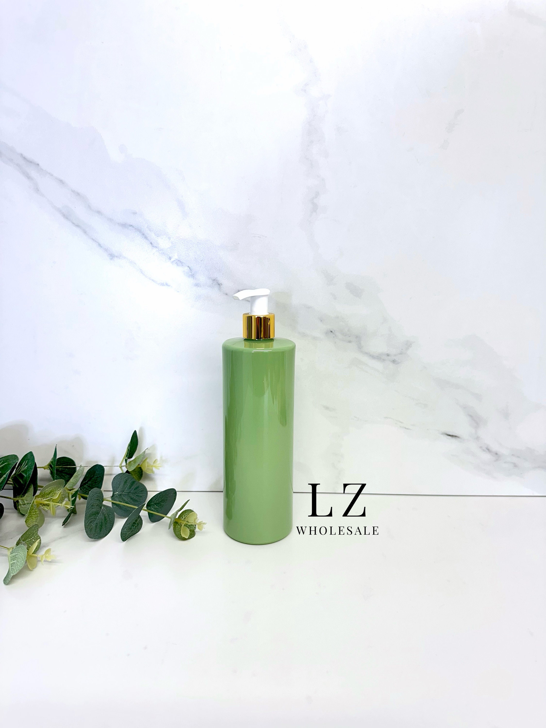 1-150pcs Sage Green Tubular 500ml Plastic Blank Bottle / Choice of Pump ...