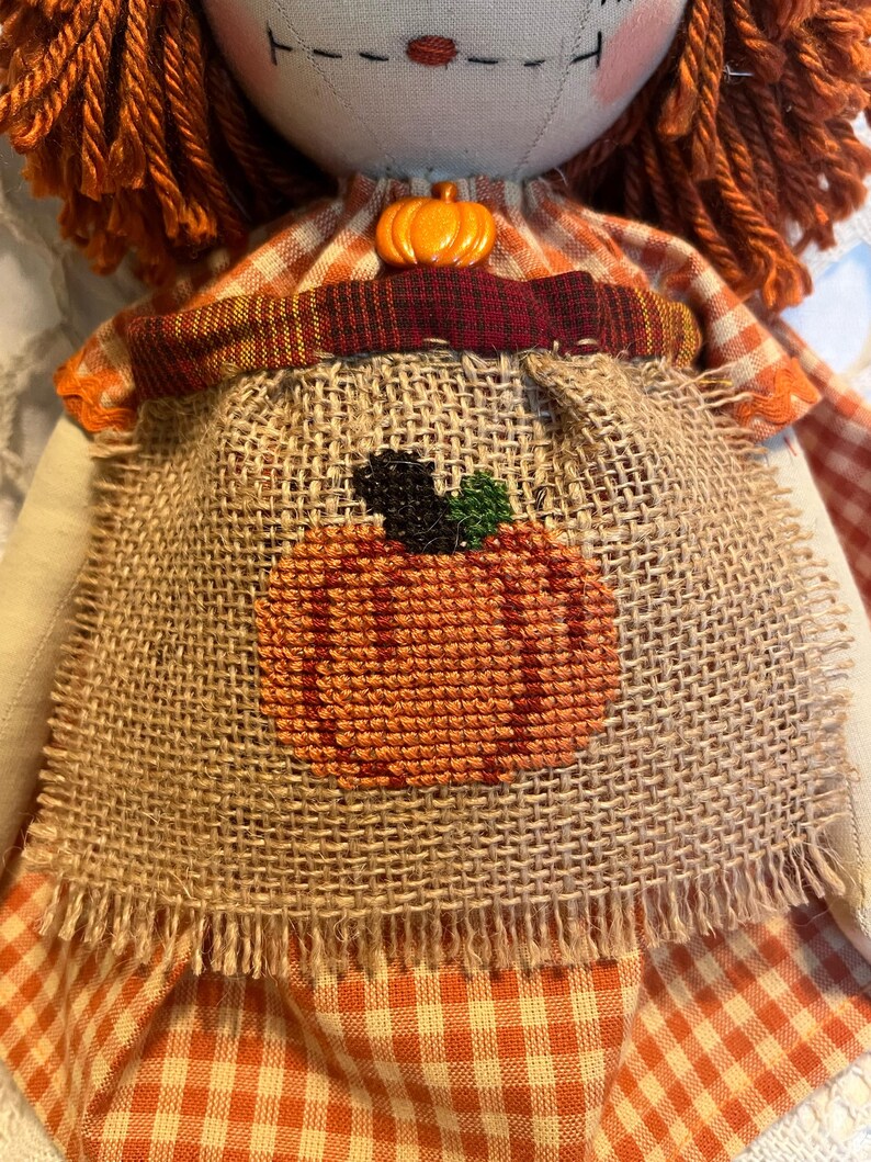 Primitive, Folk Art, Handmade, Original, Rag Doll, Raggedy Annie Doll ...