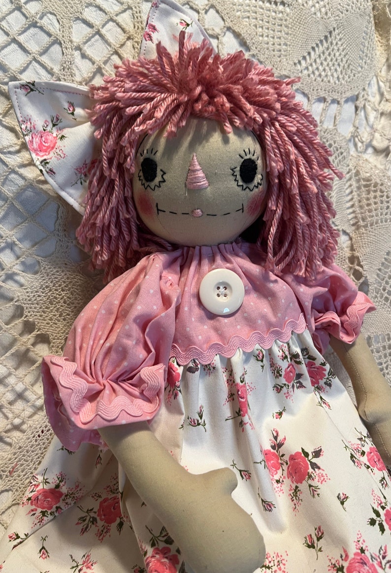 Primitive, Folk Art, Handmade, Original, Rag Doll, Raggedy Ann Doll ...