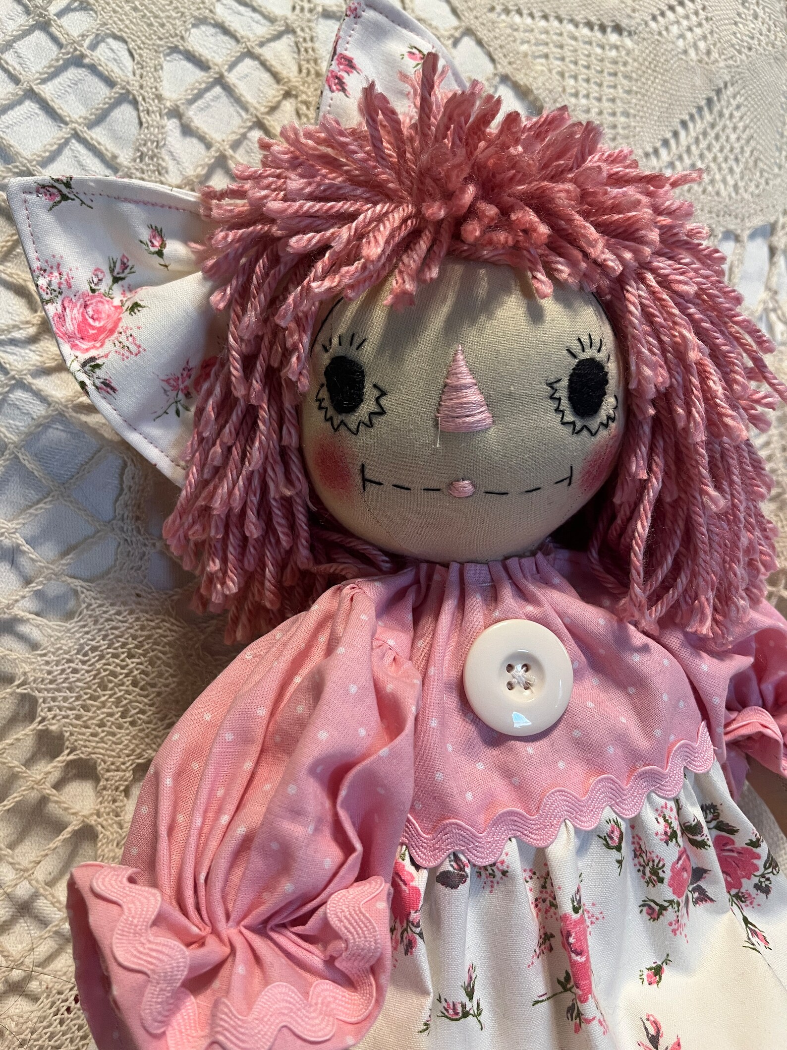 Primitive, Folk Art, Handmade, Original, Rag Doll, Raggedy Ann Doll ...