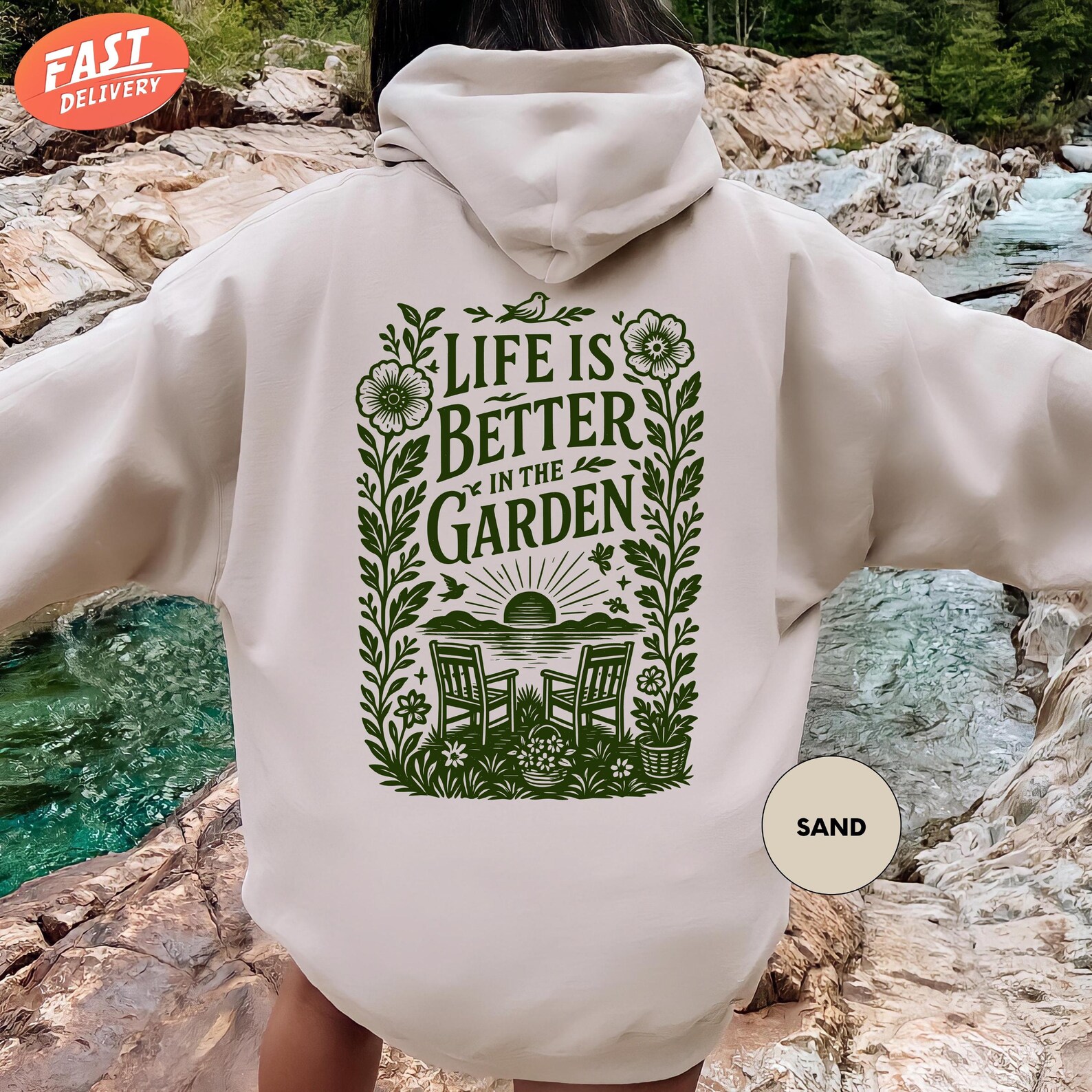 Life is Better in the Garden Hoodie, Gardening Sweatshirt, Plant Lover ...