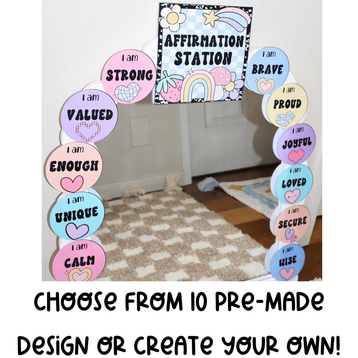 Affirmation Station | 'preppy Pastels' - Editable Classroom Decor - Etsy