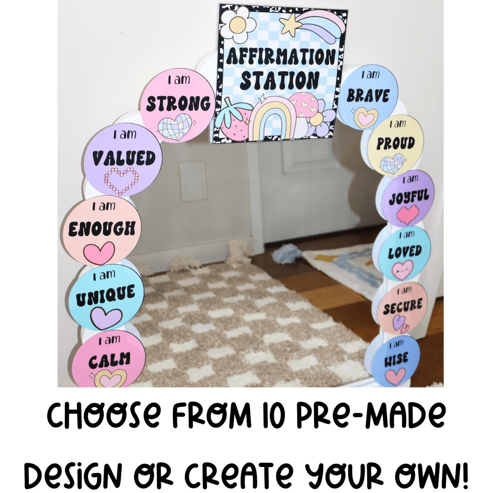 Affirmation Station | 'preppy Pastels' - Editable Classroom Decor - Etsy