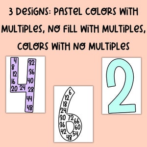 Preppy Pastels - Multiples Display Math Posters Skip Counting - Etsy
